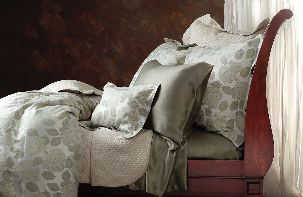 SDH Hydrangea Sage Green Floral Luxury Bedding and Sheets