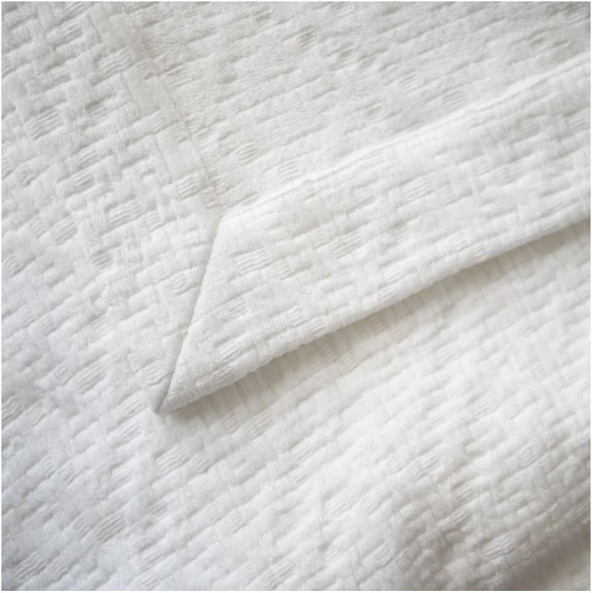 St Geneve Rochelle White Textured Cotton Matelasse