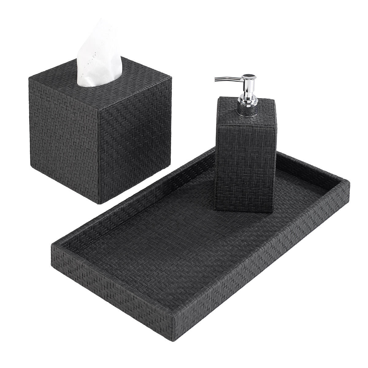 Bodrum Black Wicker Bath Collection: Modern Durability Meets Classic Design