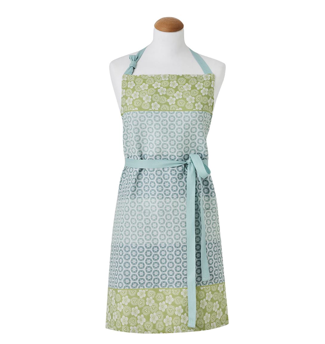 Wagara Green Apron - Elegant Cotton Kitchen Style