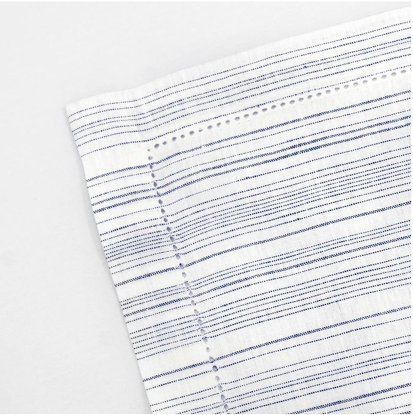 St Geneve Blue and White Linen Table Linens | J Brulee Home