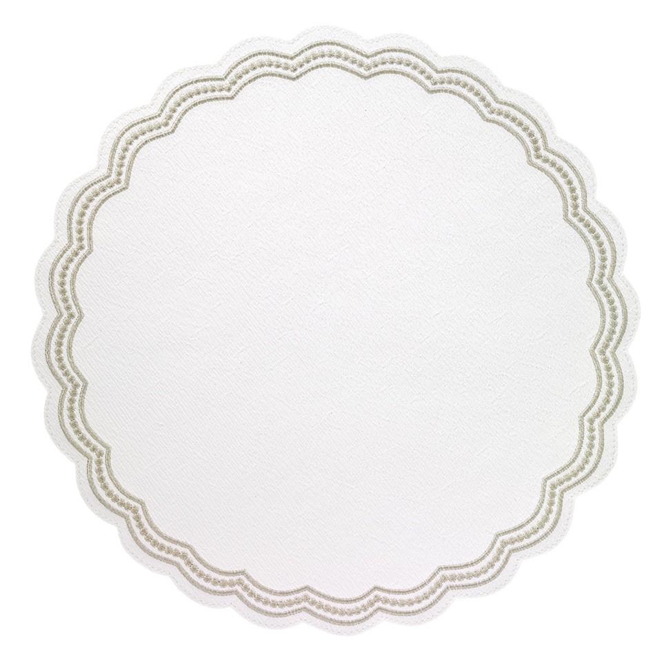 Bodrum Belgravia Champagne Scalloped Easy Care Placemats - Set of 4