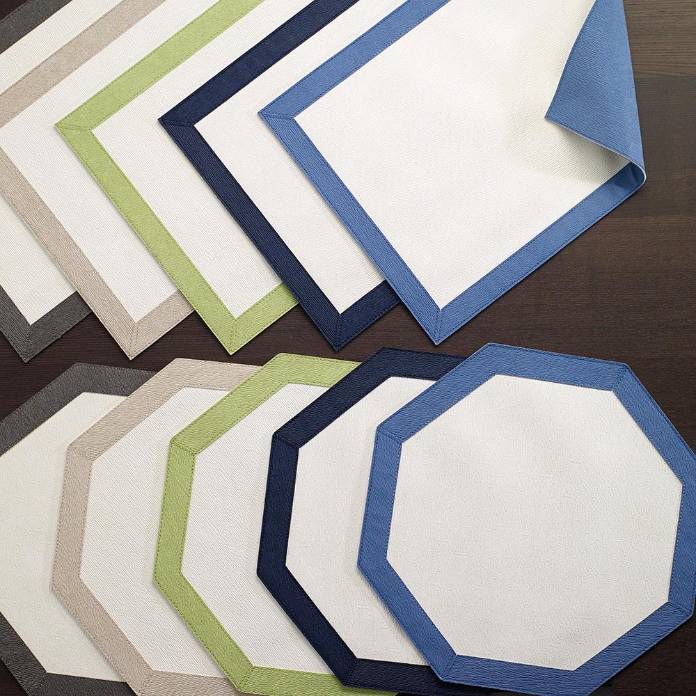 Bodrum Bordino Oatmeal Antique White Octagon Easy Care Place Mats - Set ...