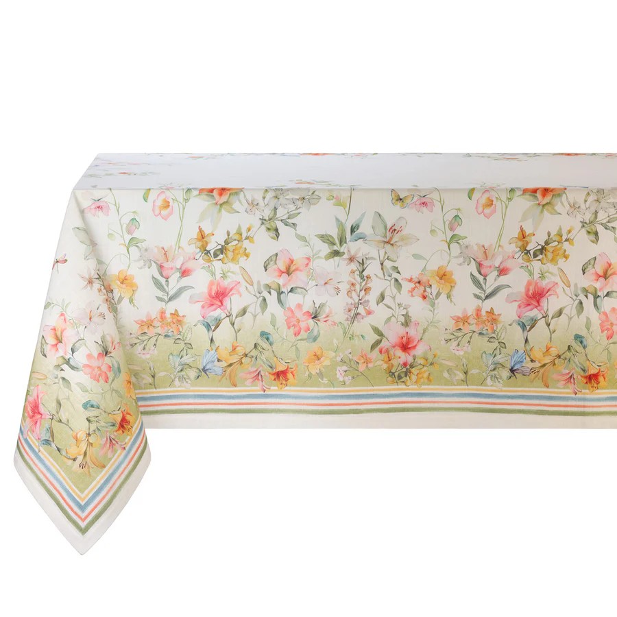 Bodrum Lily Garden Floral Table Linens - Cotton Print