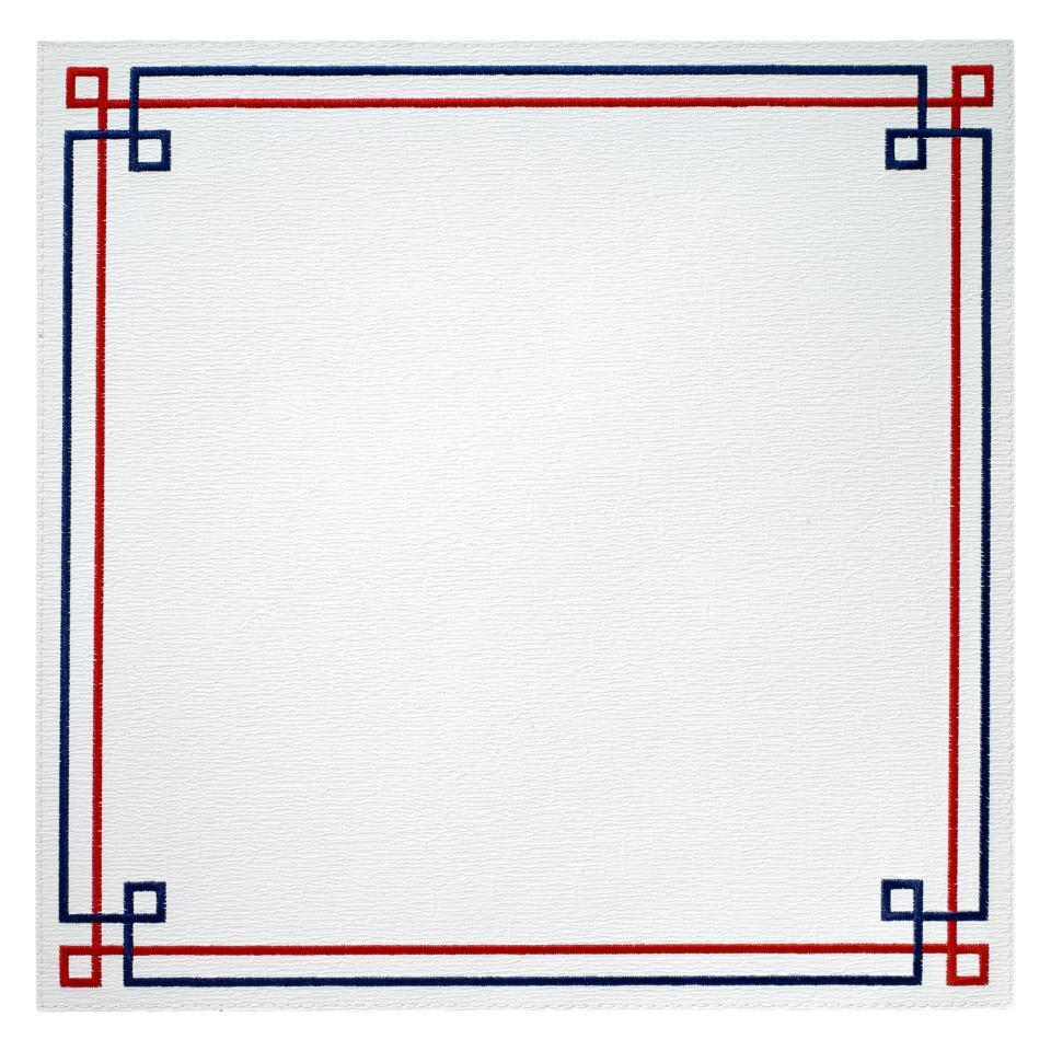 Bodrum Link Red and Blue Square Easy Care Placemats - Set of 4