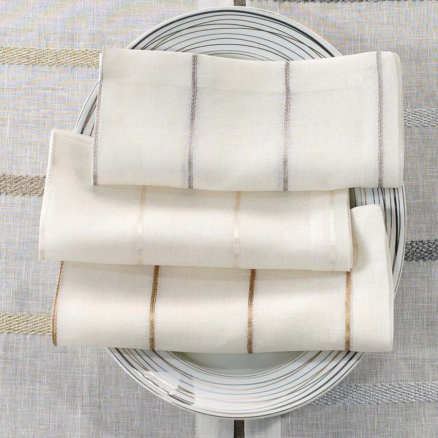 Bodrum Metallic Thread Gold Napkins - Set of 4
