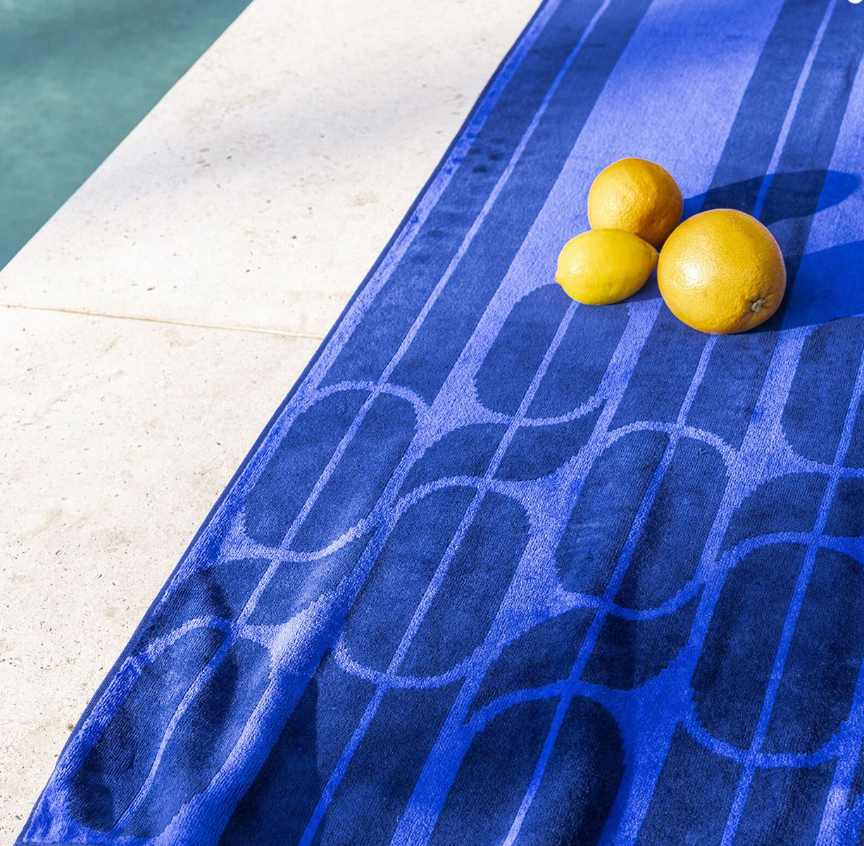 Nautic Navy Blue Luxury Cotton Beach Towel