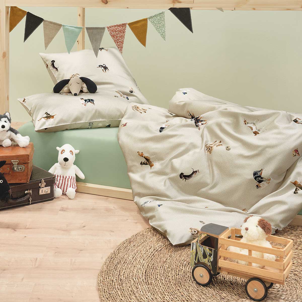 Dog Print Pattern Duvet Covers & Bedding - Schlossberg Bello Beige