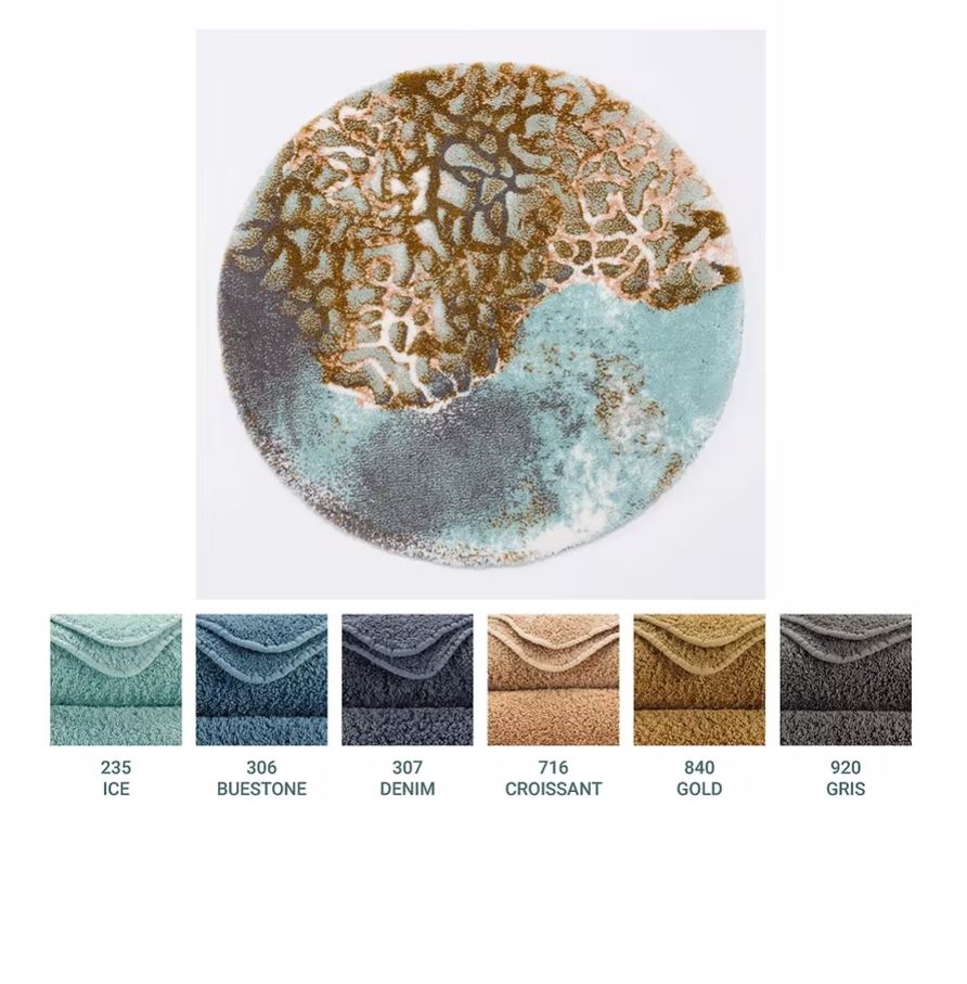 Dune Round Bath Rug - Ocean Blues & Plush Comfort