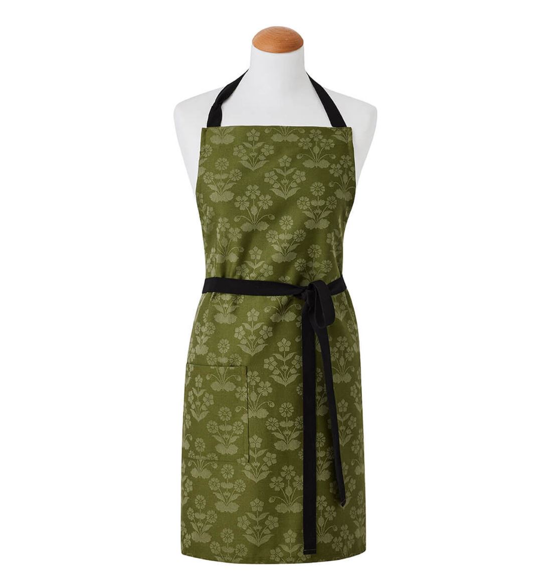 Lulu Green Cotton Kitchen Apron - Retro & Sustainable