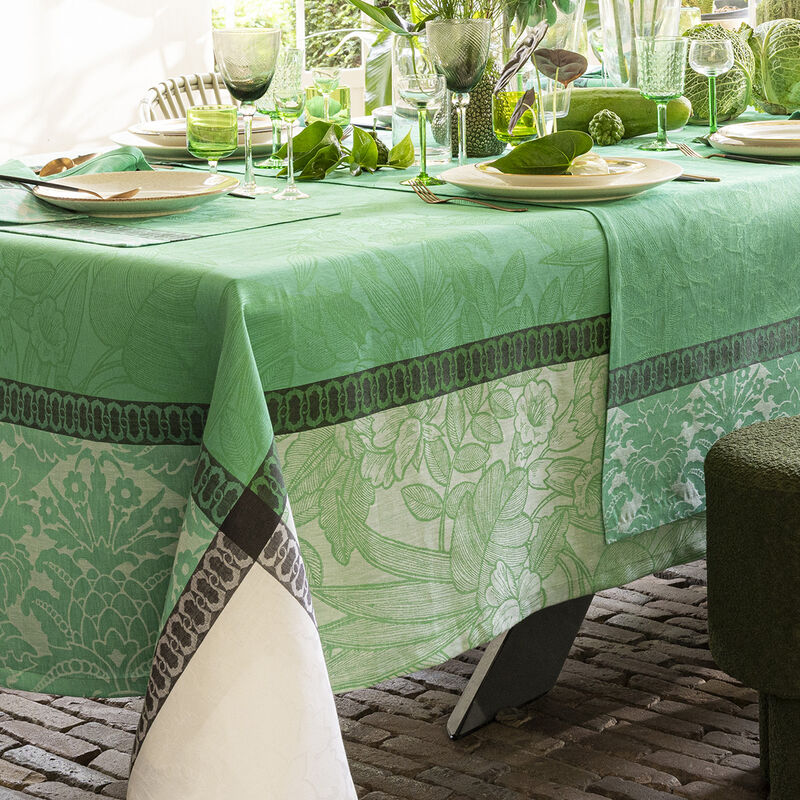 Le Jacquard Francais Escapade Tropicale Green Table Linens | J Brulee
