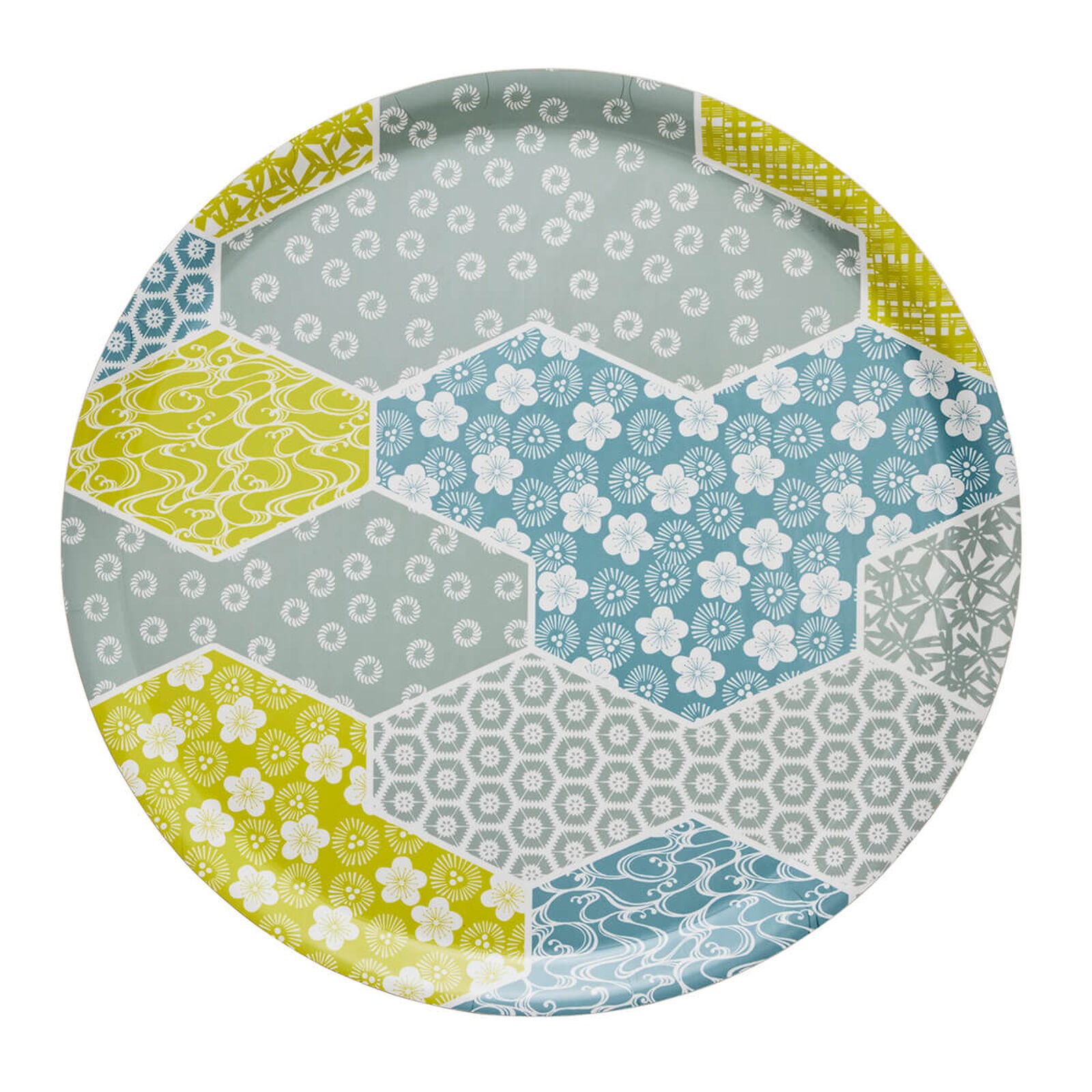 Wagara Green Round Tray - Japanese Elegance & Style