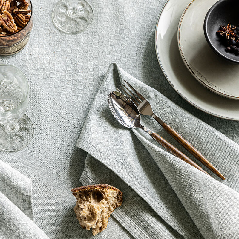 Grey Slow Life Re-Use Linens - Sustainable Table Elegance