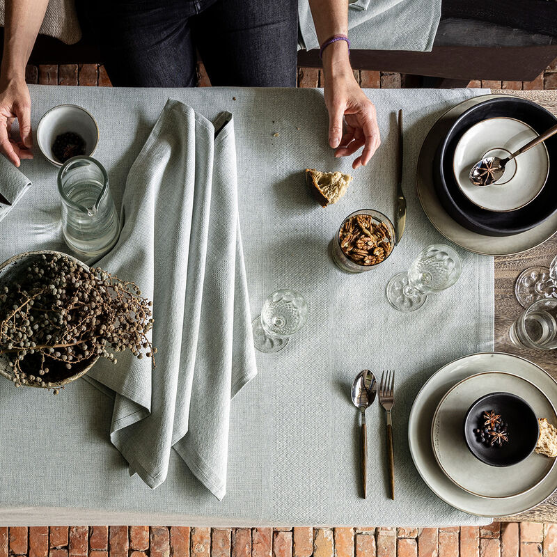 Grey Slow Life Re-Use Linens - Sustainable Table Elegance