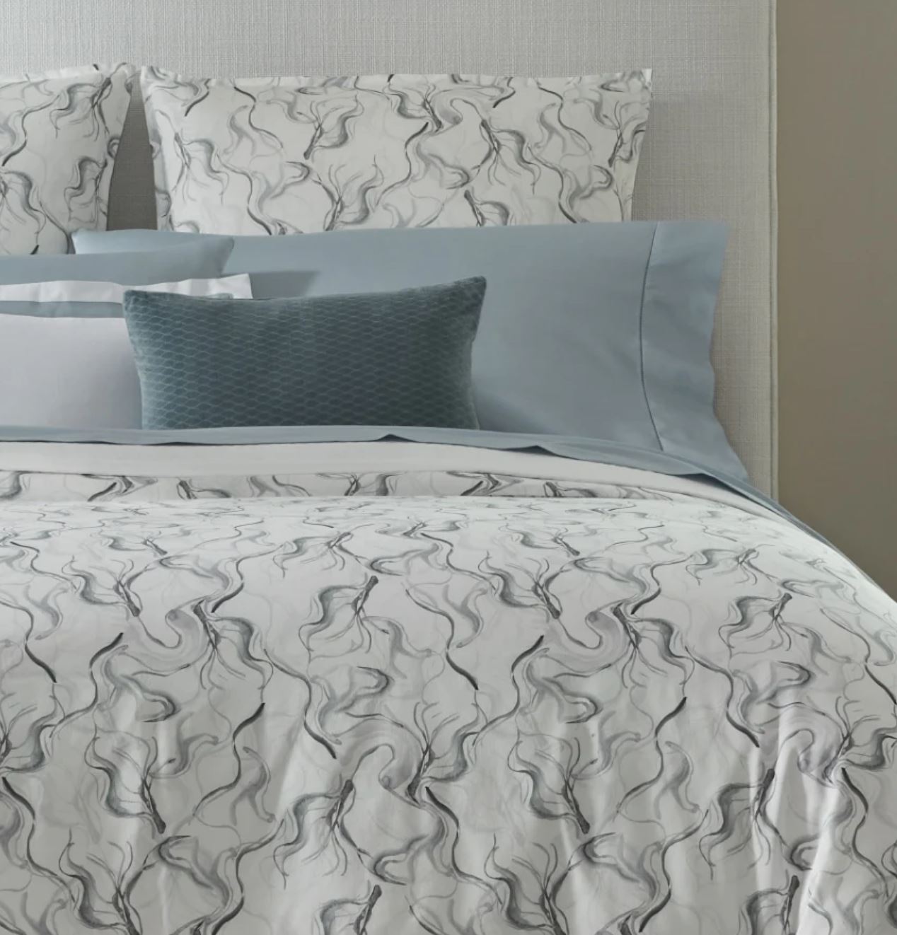 Sferra Muro Slate Sateen Cotton Bedding Set