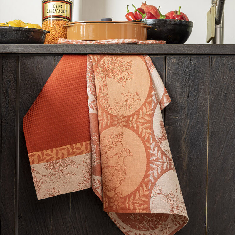 Le Jacquard Francais Josephine Red Cotton Tea Towel
