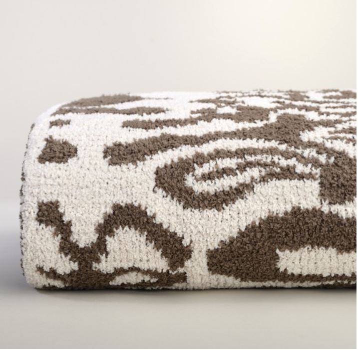 Kashwere Damask Malt and Agate Brown Throw Blanket | J Brulee Home