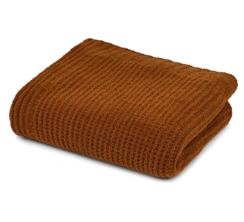 Chestnut Waffle Weave Throw Blanket - Kashwere | J Brulee Home