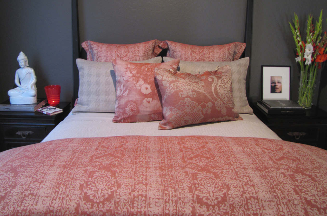 Leitner Teresa Striped Linen Cotton Bedding & Table Linens - J Brulee