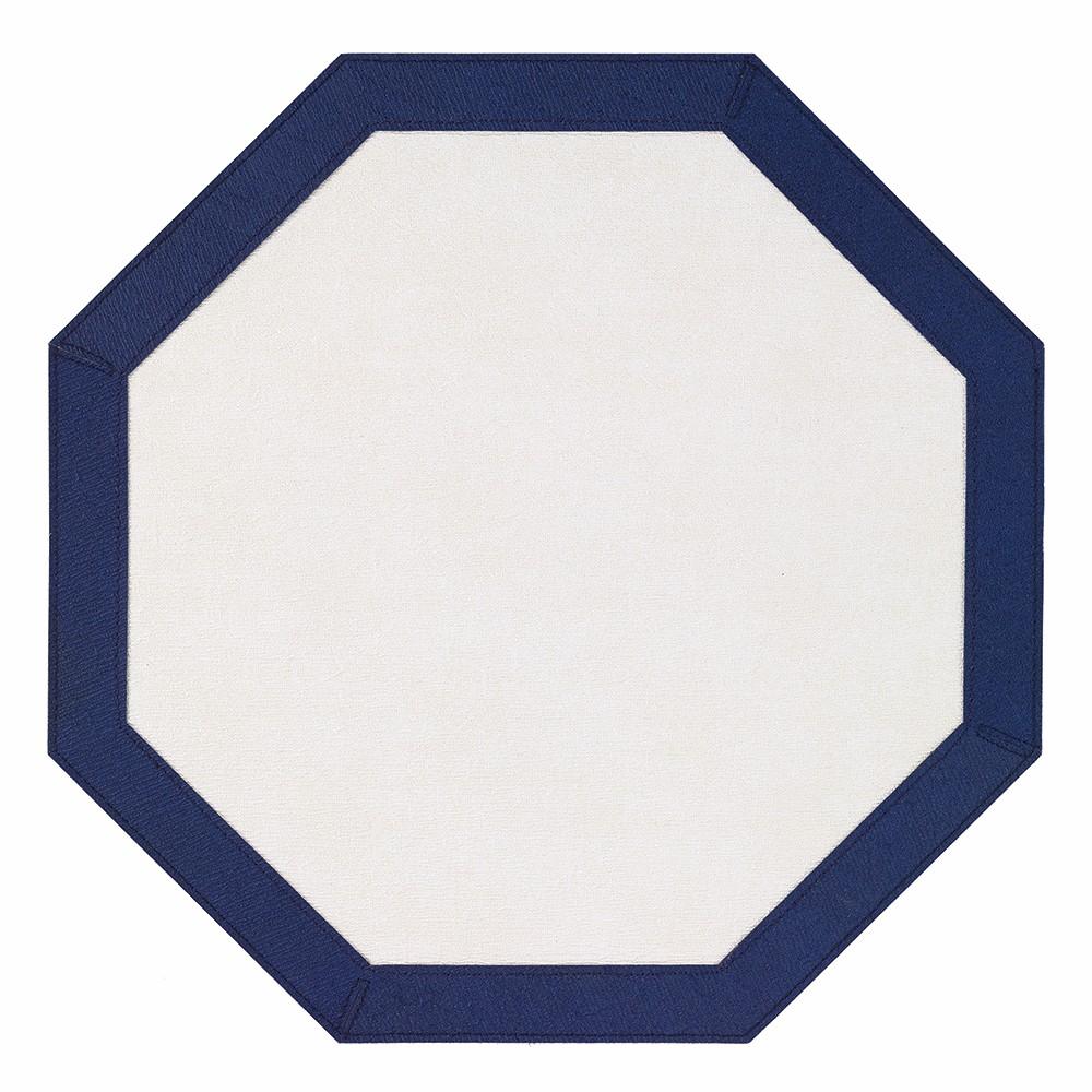 Bodrum Bordino Navy Blue White Octagon Easy Care Place Mats - Set of 4