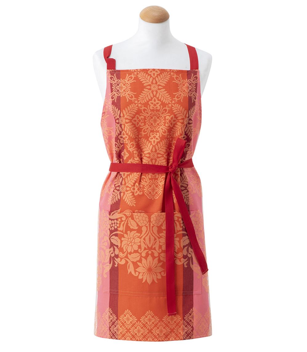 Mumbai Orange Cotton Apron - Exotic Kitchen Style