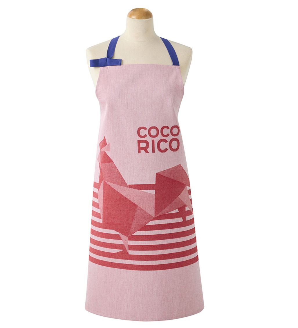 Coco-Rico Red French Cotton Kitchen Apron