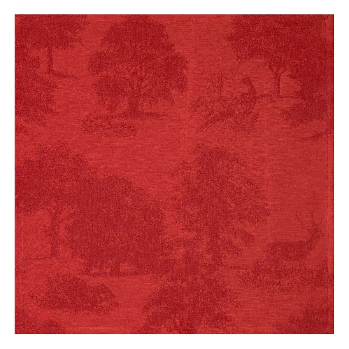 Souveraine Red Linen Table Linens - Made in France