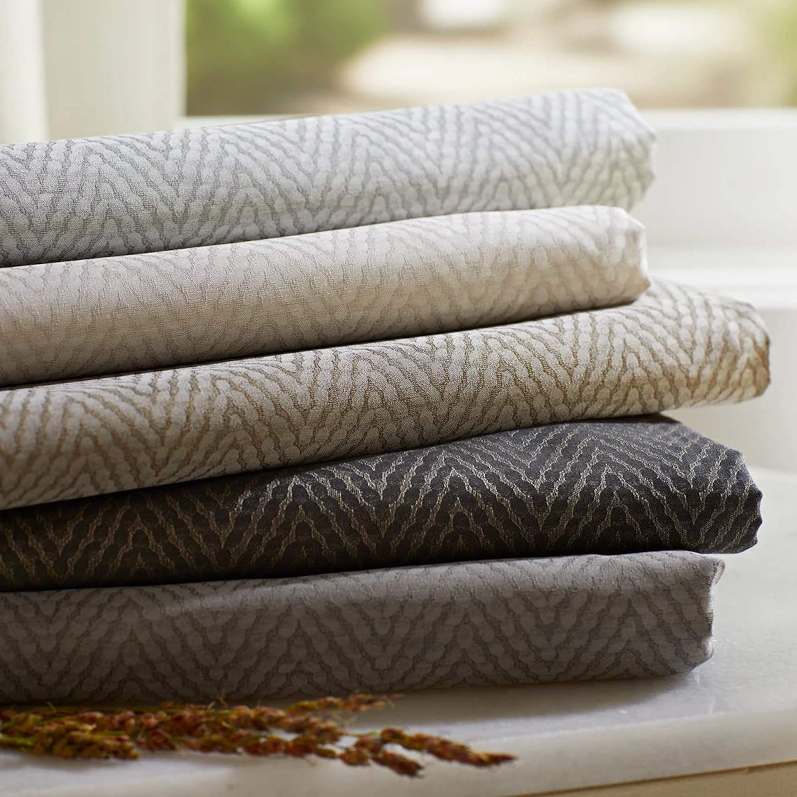 SDH Aden Zig Zag Jacquard Sheets & Bedding | J Brulee Home
