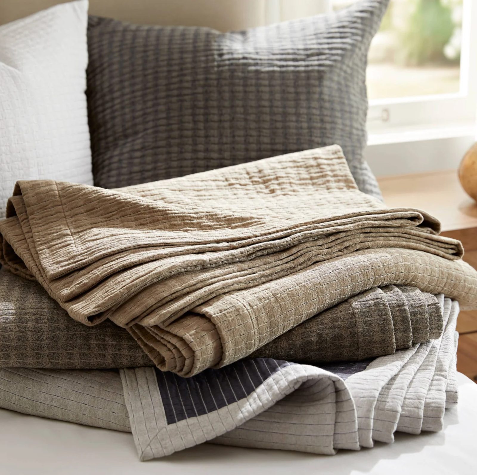 SDH Koji - Textured Cotton Silk Striped Bedding