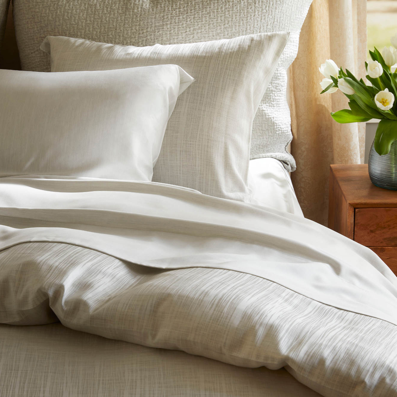 SDH Legna Tigris Heather Gray Sheets and Bedding