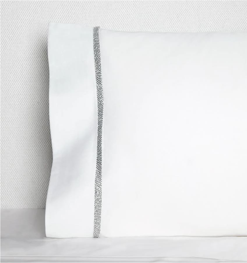 Sferra Emilia Sheets & Bedding - Black & White Cotton Sateen