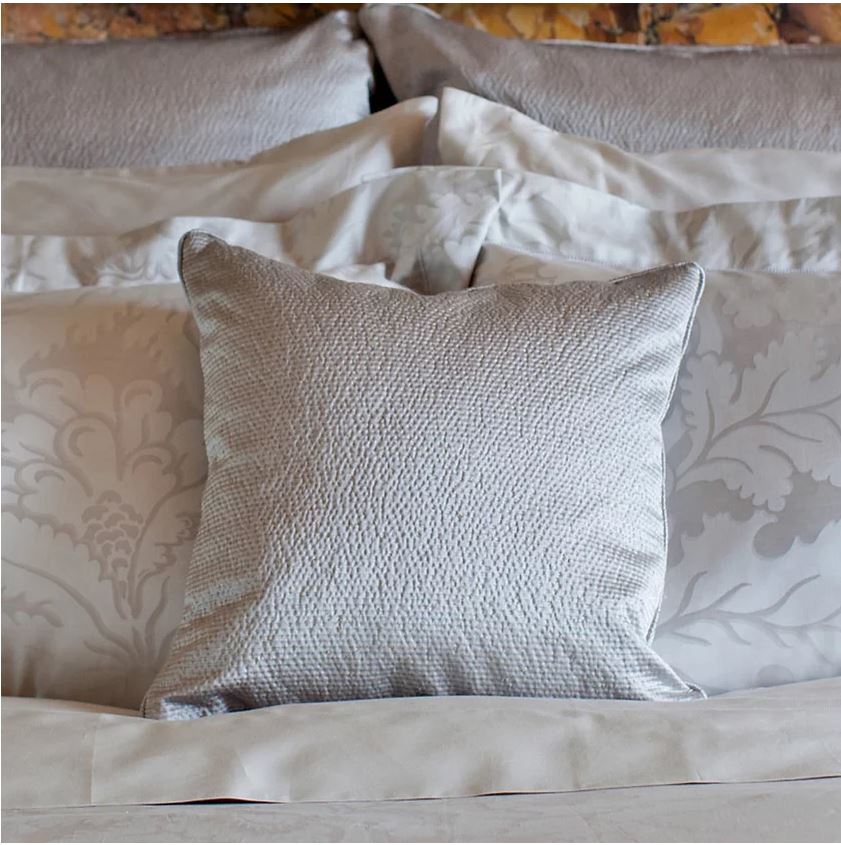 Elegant Silver Textured Bedding - St Geneve Ardere Silver | J Brulee