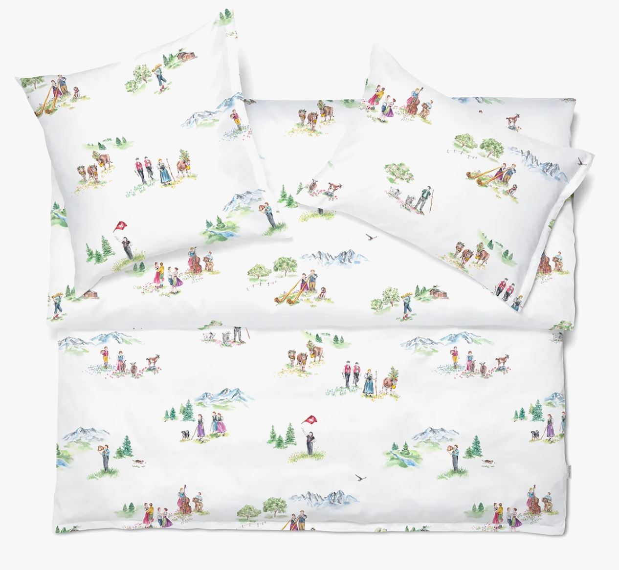 Schlossberg Alma Blanc Bedding | Swiss Alpine Elegance