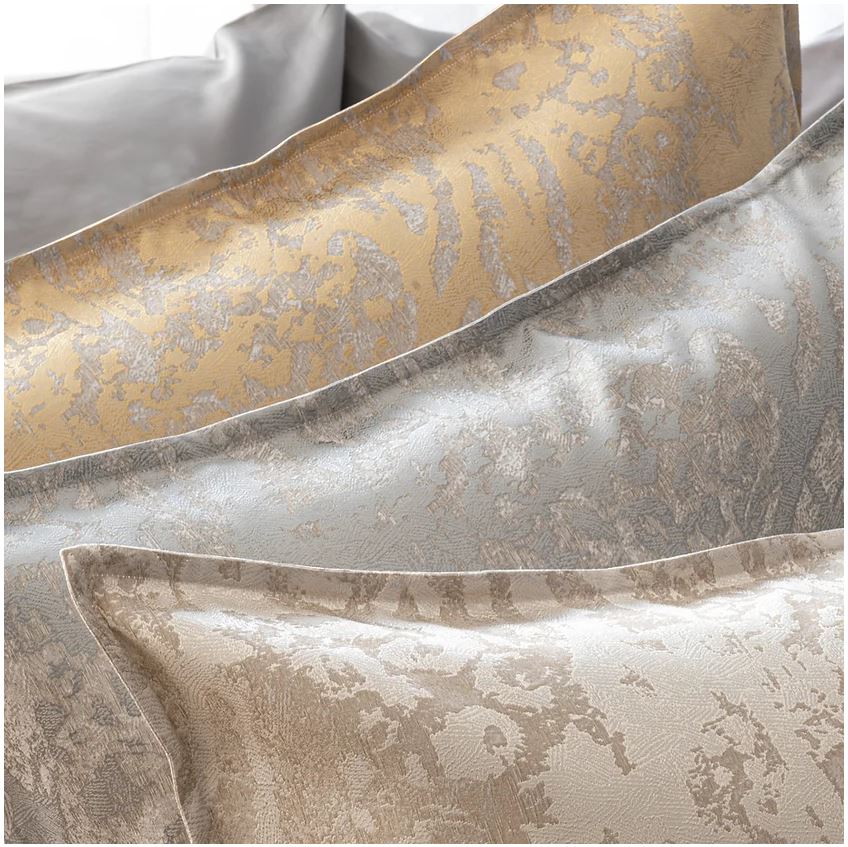 Silver Jacquard Bedding. St Geneve Contessa Sterling | J Brulee Home