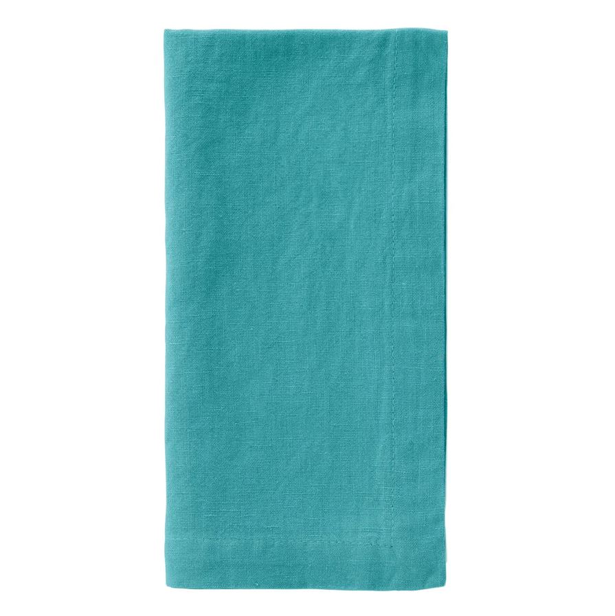 Bodrum Amalfi Turquoise Napkins: Vibrant & Soft Linen Blend