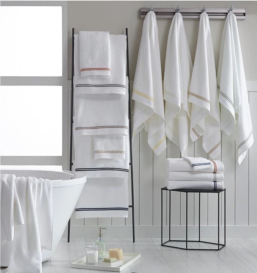Sferra Aura Nuova Towels - 2 Line Embroidered | J Brulee