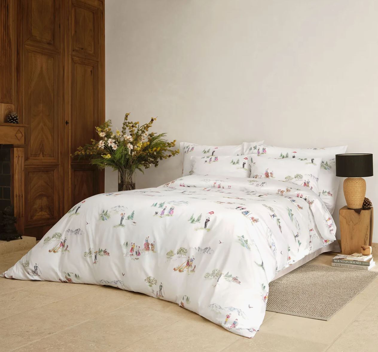 Schlossberg Alma Blanc Bedding | Swiss Alpine Elegance