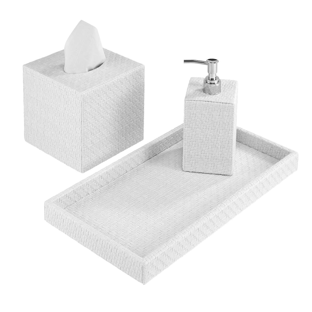 Bodrum White Wicker Bath Collection: Elegant Bathroom Essentials