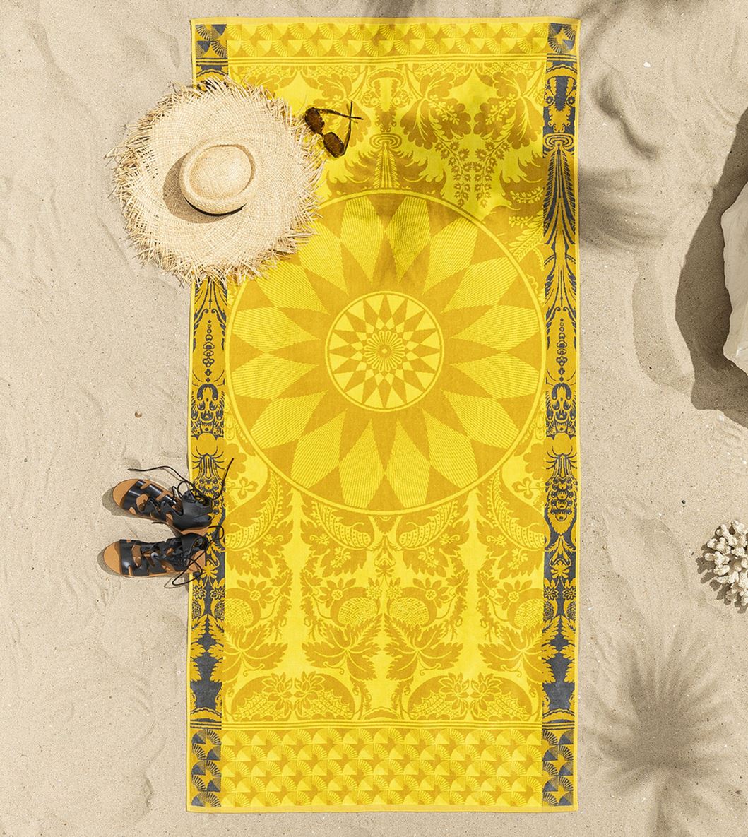 Soleil Yellow Luxury Cotton Beach Towel